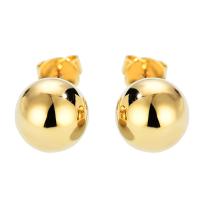 China 18K Gold Ball Stud Earrings 8mm 10mm Size 2.3g 3.2g Weight Noble Minimalist Design for Engagement Gifts for sale
