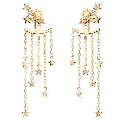 China VS Clarity 18K Gold Diamond Earrings 0.12ct Star Studs with 2.7g Metal Weight for sale