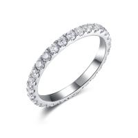 China 1.50g 925 Silver Diamond Rings Noble Round Diamond Engagement Rings for sale