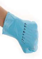 China Comfortable Clear Plastic Disposable Gloves Odorless Blue Color Puncture Resistance for sale