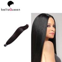 China Natural Black Silky Straight I - Tip Human Hair Extensions , No Tangle No Shedding for sale
