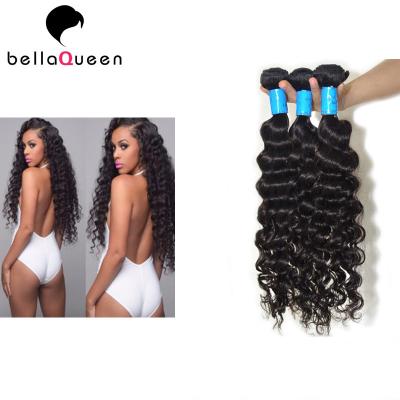 China Unprocessed Natural black double drawn Human hair extensions , No tangle No Sheddding for sale