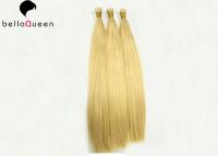 China Long Lasting 613# Golden Blonde Flat Tip Hair Extensions With Full Ending for sale