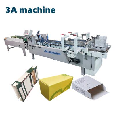 China Paper Lunch Box Making Machine with Side Glue Folding and Bottom Hook Gluer 3ACQ 580D for sale