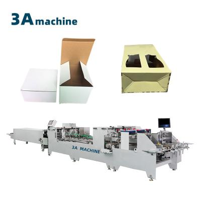 China Max 298cm Box Unfolded Dual Lock Bottom Paper Pasting Gluing Machine with Prefolding for sale