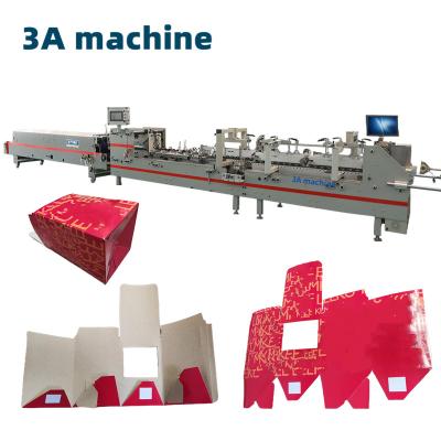 China 800mm Unfolded Box Width Automatic Box Folder Gluer Machine with Side Glue SHH800AG-2 for sale