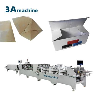 China 1300 JGKW Bottom Lock and Side Glue Folding Gluing Machine for Cardboard Corrugated Box for sale