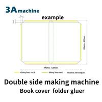 China 8.25M*1.2M*1.3M Automatic Book Cover Double Side Pasting Machine 650mm Maximum Size for sale