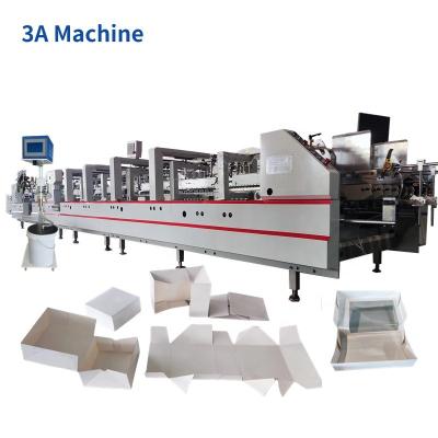 China Cardboard Paper 200g-650g 6 Corners Folder Gluer Machine for 4 Corner Box Folding for sale