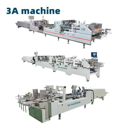 China Pneumatic Folder Gluing Machine for 4 Corner 6 Corner Box Driven Type 110V 220V for sale