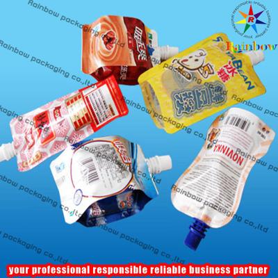 China juice spout pouch packaging with bottom gusset for sale