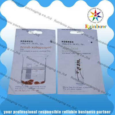 China Korres Comestic Packaging Bag With Clear Window And Handle Hole for sale