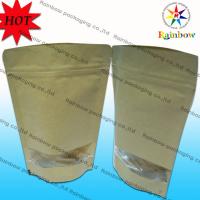 China Stand Up k Brown Kraft Customized Paper Bags With Window For Snack Packaging for sale