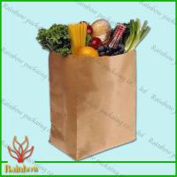 China Brown Kraft Custom Paper Bags Recyclable Durable For Fruit for sale