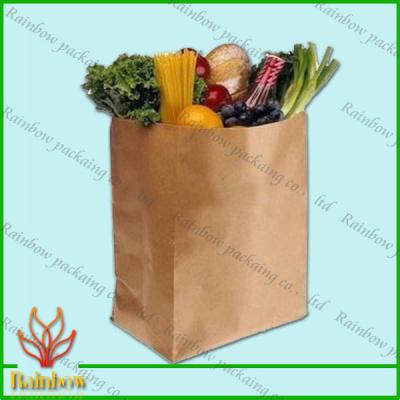 China Brown Kraft Custom Paper Bags Recyclable Durable For Fruit for sale