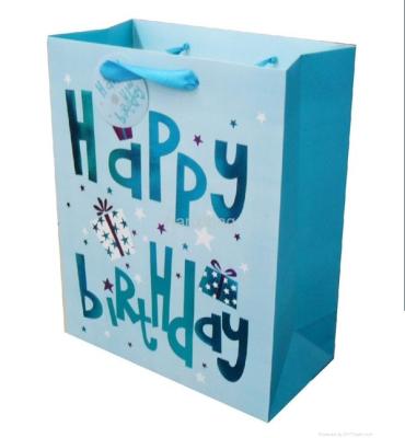 China Custom Embossed Paper Packaging Bag Grosgrain Handle for Christmas for sale