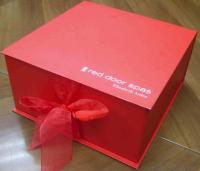 China Top Grade Folding Cardboard Paper Box Red Square For Gift Packaging for sale