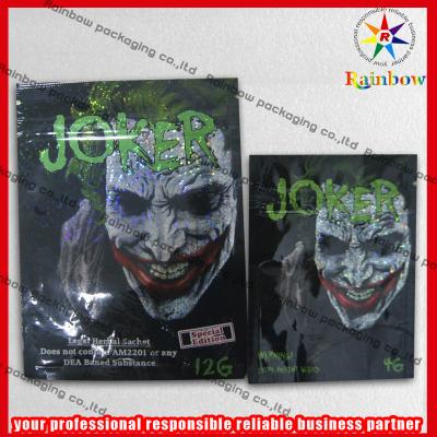 China Herbal Incense Zip Plastic Bags Non-breakage With Gravure Printing for sale