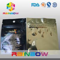 China Flat three sides sealed mylar foil zipper with hange hole for sale