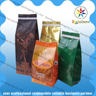 China Stand Up Coffee / Tea Plastic Packaging Bag Side Gusset  Custom Printing With Valve for sale