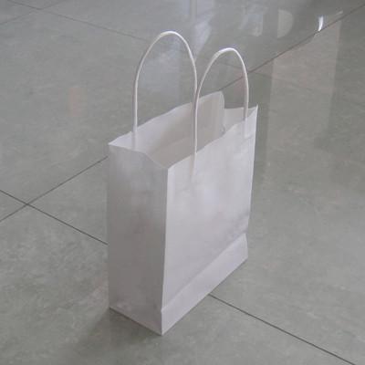 China Recyclable White Custom Paper Bags 150 Gram Kraft Paper Offset Printing for sale