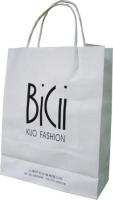 China Logo Printed Shopping Paper Bag Packaging White 110 Gram Reusable for sale