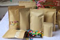 China Stand Up Custom Kraft Paper Bags With Window and Zipper For Candy for sale