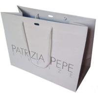 China Large White Kraft Paper Customized Paper Bags With Hole In The Center for sale
