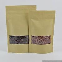 China Recyclable Brown Customized Paper Bags For Grain / Coffee Packaging for sale