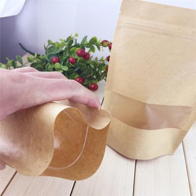 China Clear Window Customized Paper Bags , Zipper Brown Paper Bags for sale