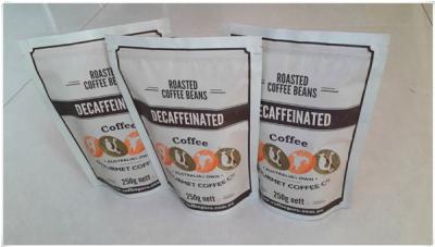 China Stand Up Plastic Pouches Packaging Zip For 250 Gram Roasted Coffee Bean for sale