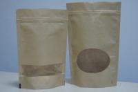 China Eco-friendly Customized Paper Bags With Resealable Zipper And Window for sale
