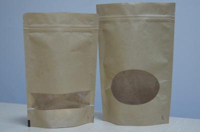 China Eco-friendly Customized Paper Bags With Resealable Zipper And Window for sale