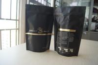 China Matt Black Tea Bags Packaging Stand Up with Degassing Valve for sale