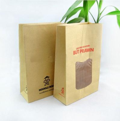 China Food Grade Customized Kraft Paper Bags Clear Window For Bread for sale