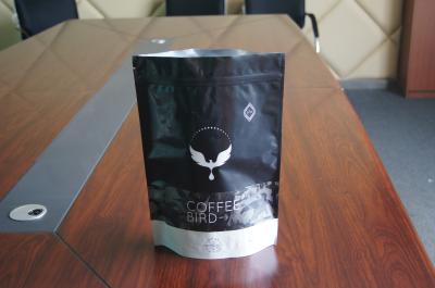 China Stand Up Matte Black Foil Pouch Packaging , k Window Coffee Bag  Packaging for sale