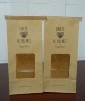 China Brown Clear Window Customized Paper Bags Tin Tie For Food Packaging for sale