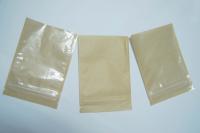 China Offset Printing Brown Kraft Paper Bags One Side Full Window And Zipper for sale
