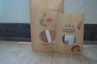 China Snack Kraft Customized Paper Bags Brown Printed Stand Up With Zipper And Window for sale