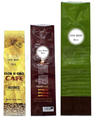 China Custom Coffee Bean Plastic Pouches Packaging with Degassing  Valve Side Gusset for sale