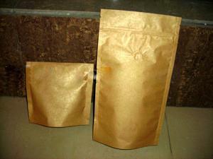 China k Laminated  Aluminum Foil Full PrintingPlastic Bag Gold Stand Up Matte Finish for sale