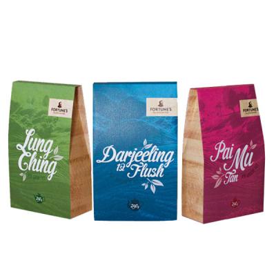 China Matte Finish Square Bottom Tea Bags Packaging Full Colorful Printing for sale