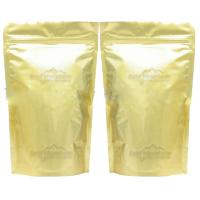 China Full Printed Glossy Tea Packaging Pouches Zipper Light Gold Stand Up for sale