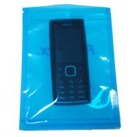 China Blue Transparent Three Side Seal Anti Static Bag Zipper for Electronic Products for sale