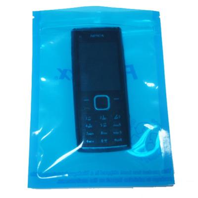 China Blue Transparent Three Side Seal Anti Static Bag Zipper for Electronic Products for sale