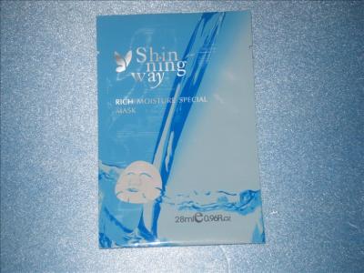 China Blue Shinny Way Foil Cosmetic Packaging  Bag Rich Moisture For Special Mask for sale