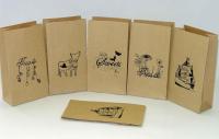 China Customized Flat Bottom Brown Kraft Paper Bags Top Open for Snack for sale