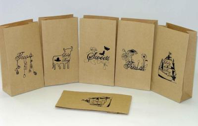 China Customized Flat Bottom Brown Kraft Paper Bags Top Open for Snack for sale