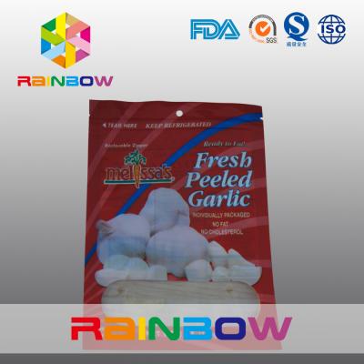 China Fresh Peeled Garlic Plastic Pouches Packaging / Mylar Zipper Bag for sale