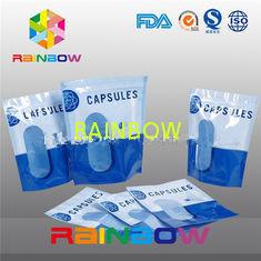 China Stand Up Vertival Aluminium Foil Pouches Clear Window For Capsules for sale